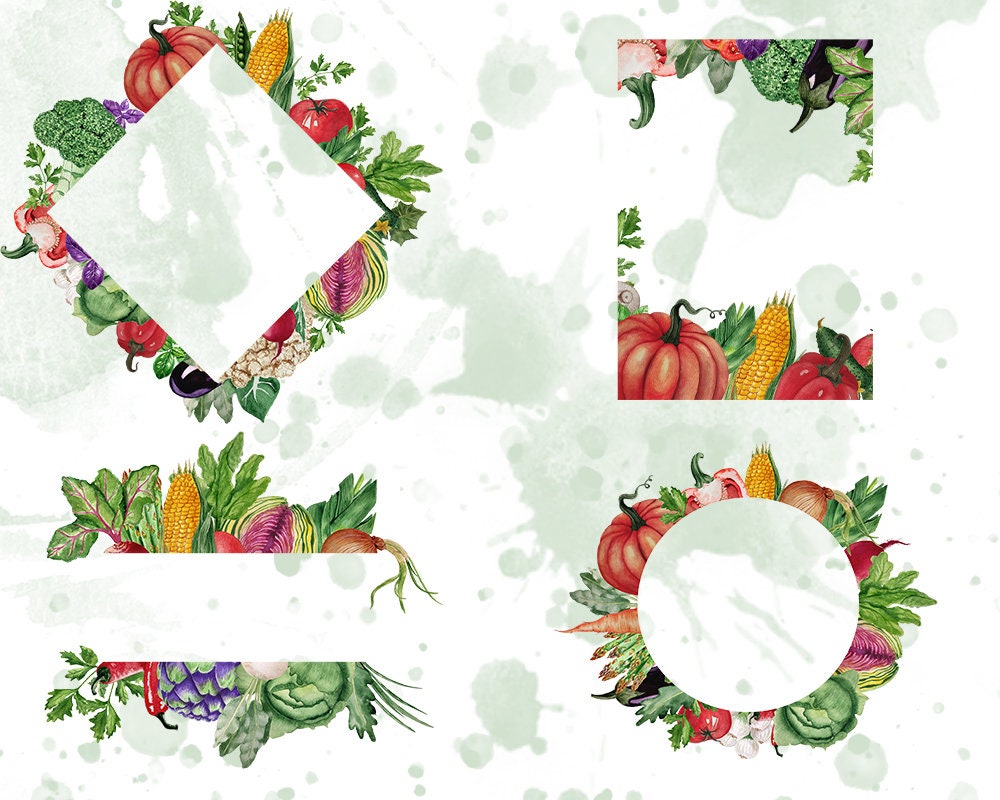 Watercolor Frames Vegetables,transparent Background, Healthy,food,corn ...