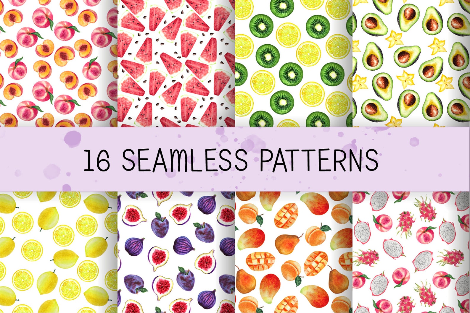 Fruit Digital Paper,seamless Pattern,on Transparent Background,lemon ...