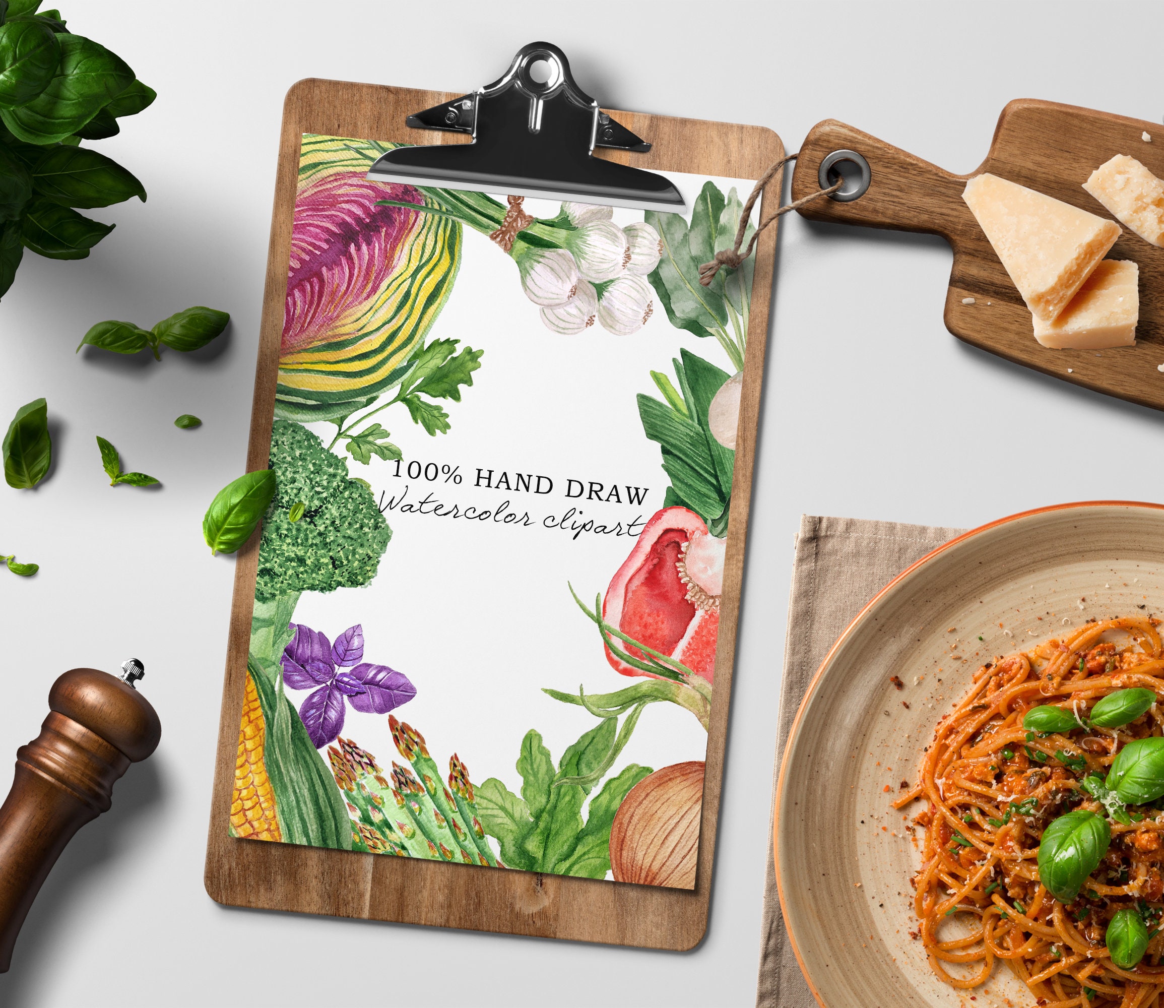 Watercolor Clipart Vegetables,healthy,food,corn,broccoli, Eggplant ...