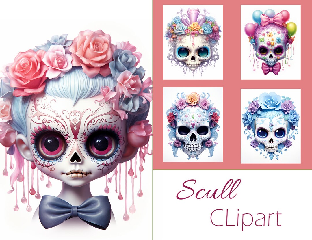 Watercolor Scull Clipart on White Background 10 JPEG, Wall Art,digital ...