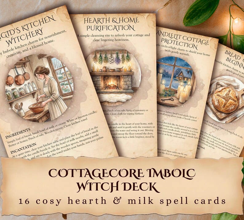 Imbolc Spell Cards – 16 Brigid Printable Grimoire Pages for Spring ...