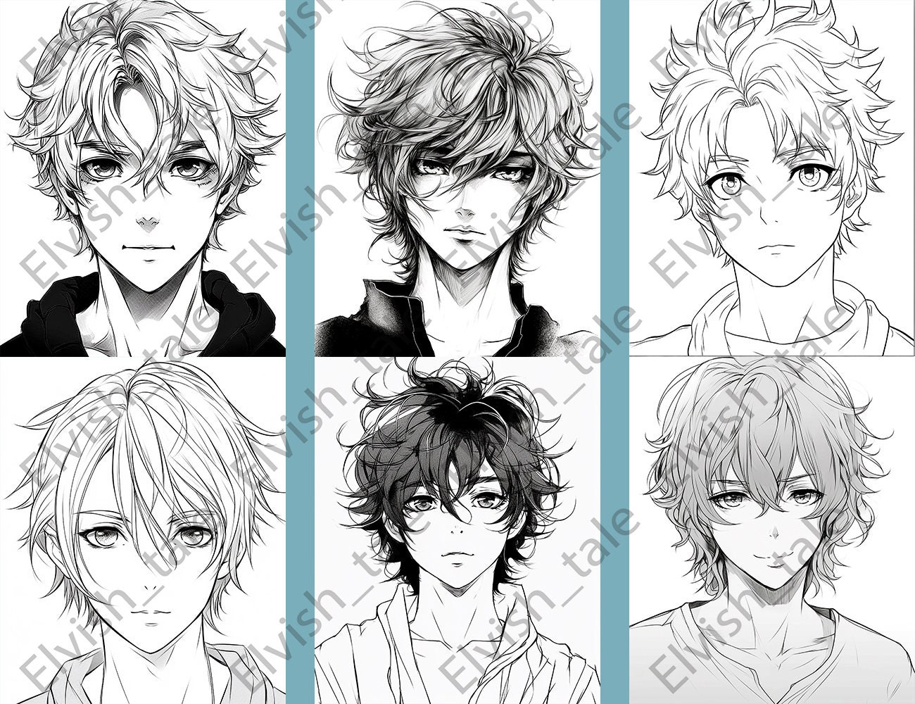 Coloring Page Boys for Adults Coloring Book for Kids Coloring Digital ...