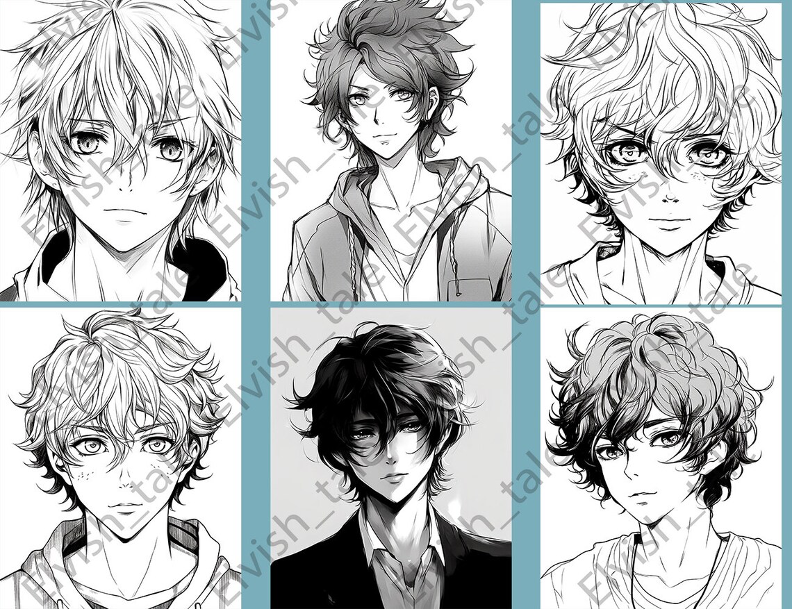 Coloring Page Boys for Adults Coloring Book for Kids Coloring Digital ...