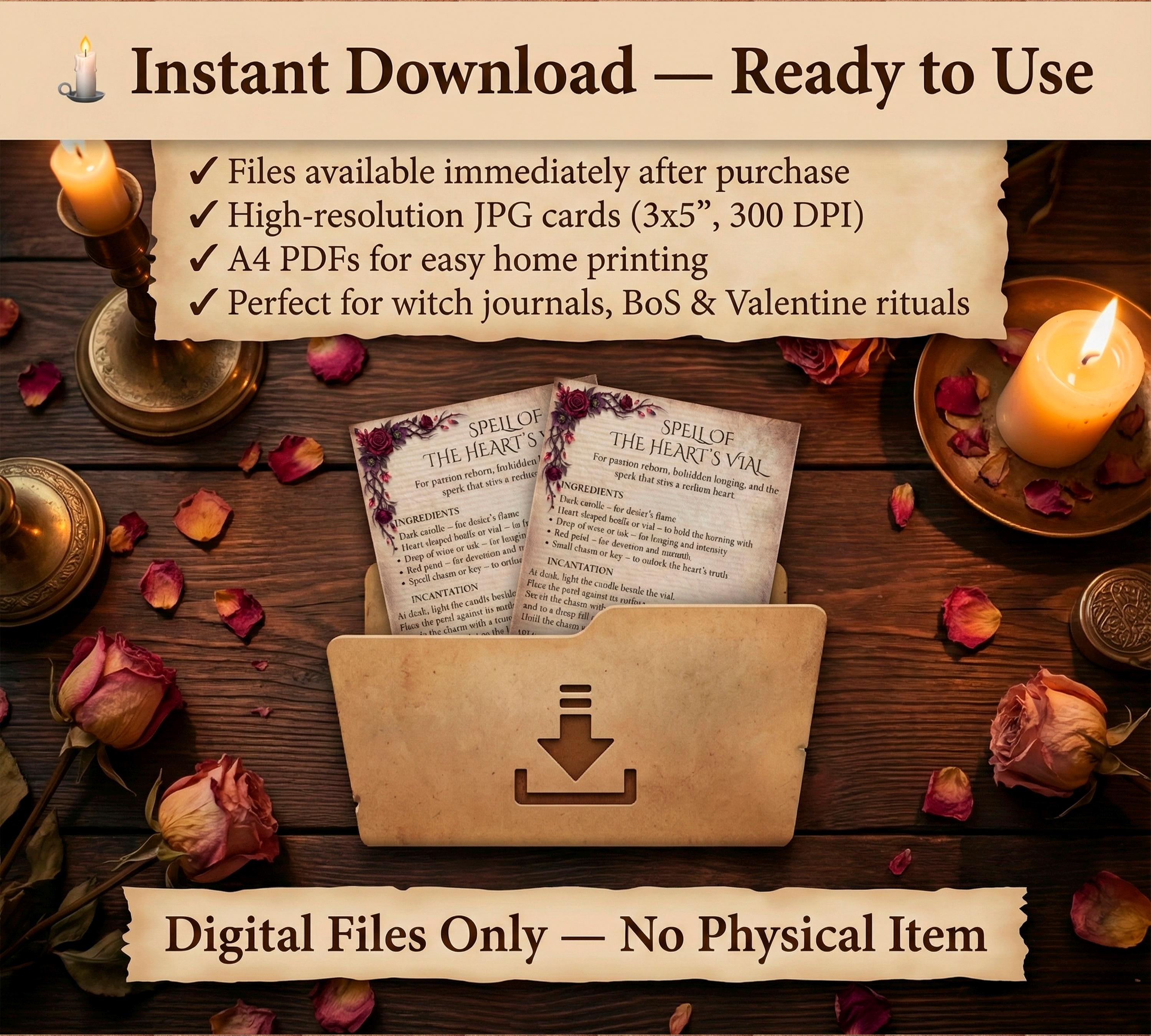 Dark Love Spell Cards • 16 Crimson Romance Spells • Gothic Grimoire ...