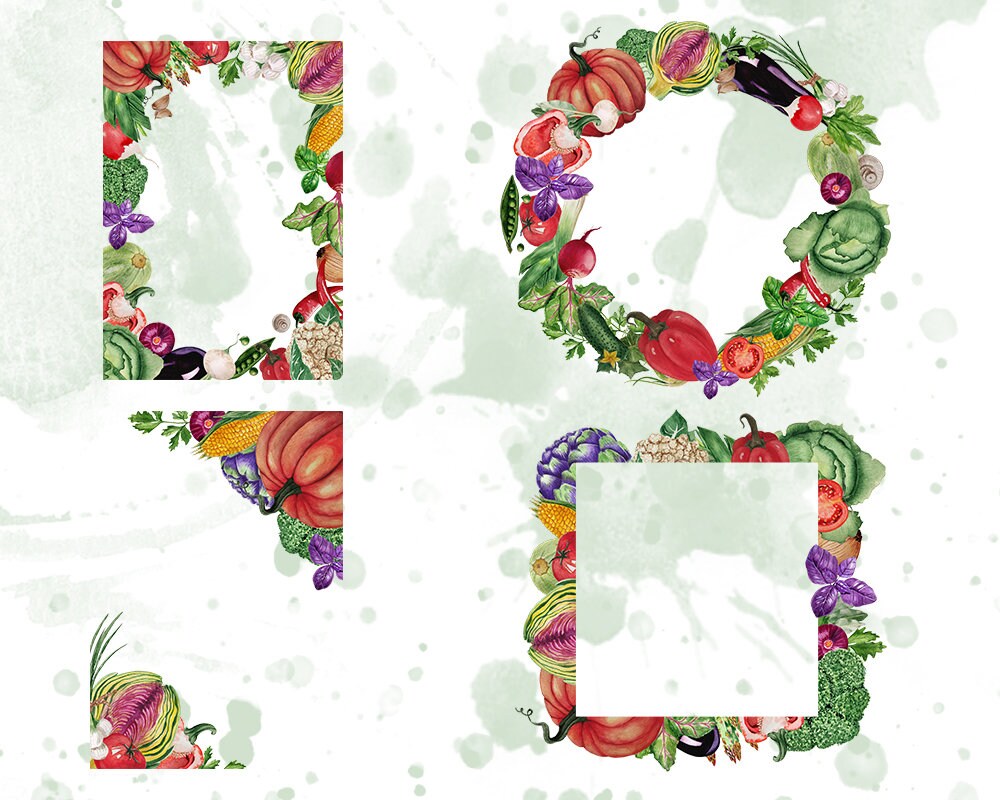 Watercolor Frames Vegetables,transparent Background, Healthy,food,corn ...