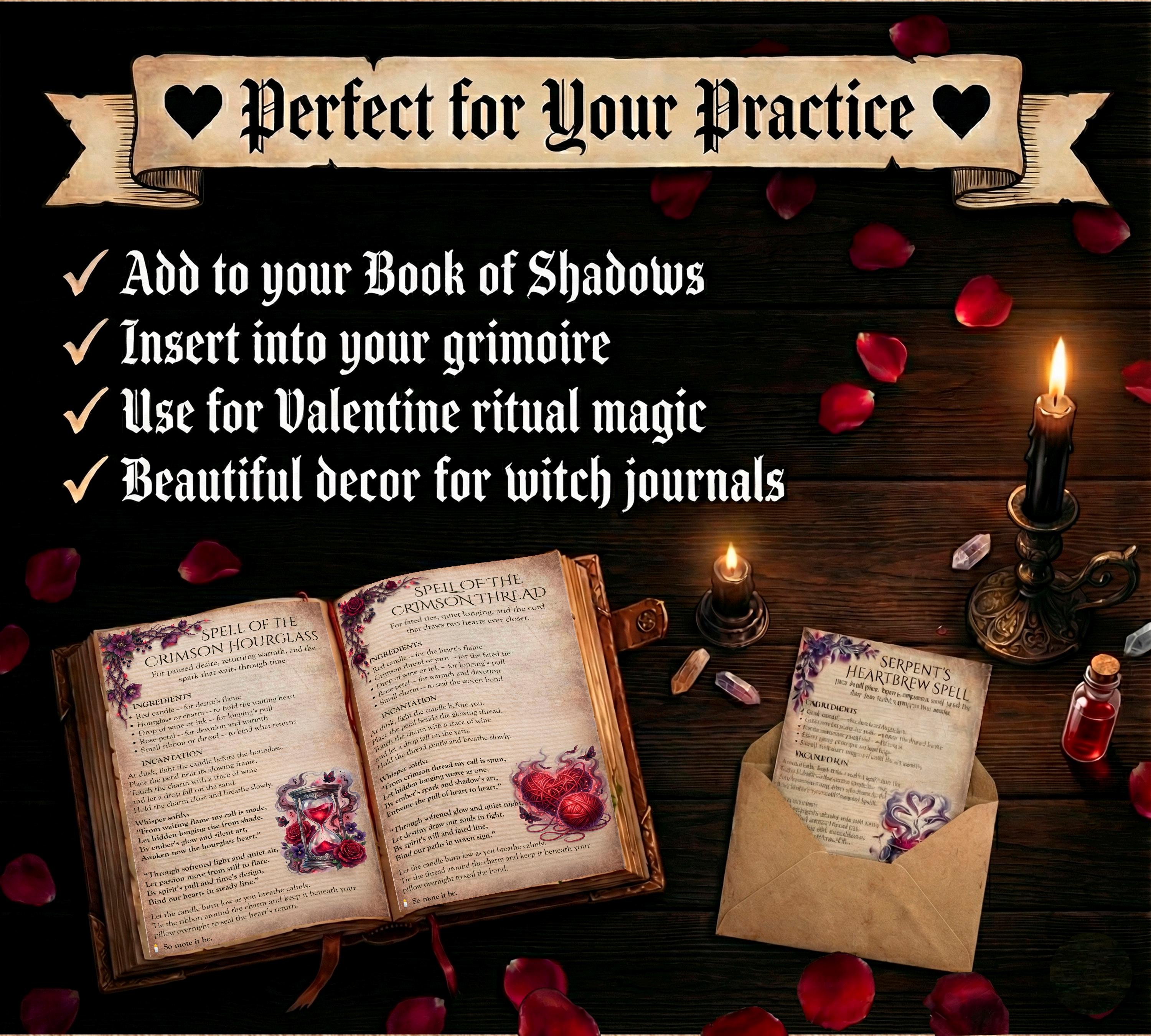Dark Love Spell Cards • 16 Crimson Romance Spells • Gothic Grimoire ...