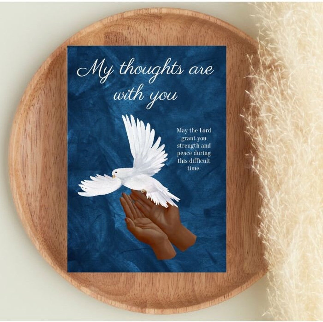 Sympathy Card, Bereavement Card, Dove and Praying Hands, Sorry for Your ...