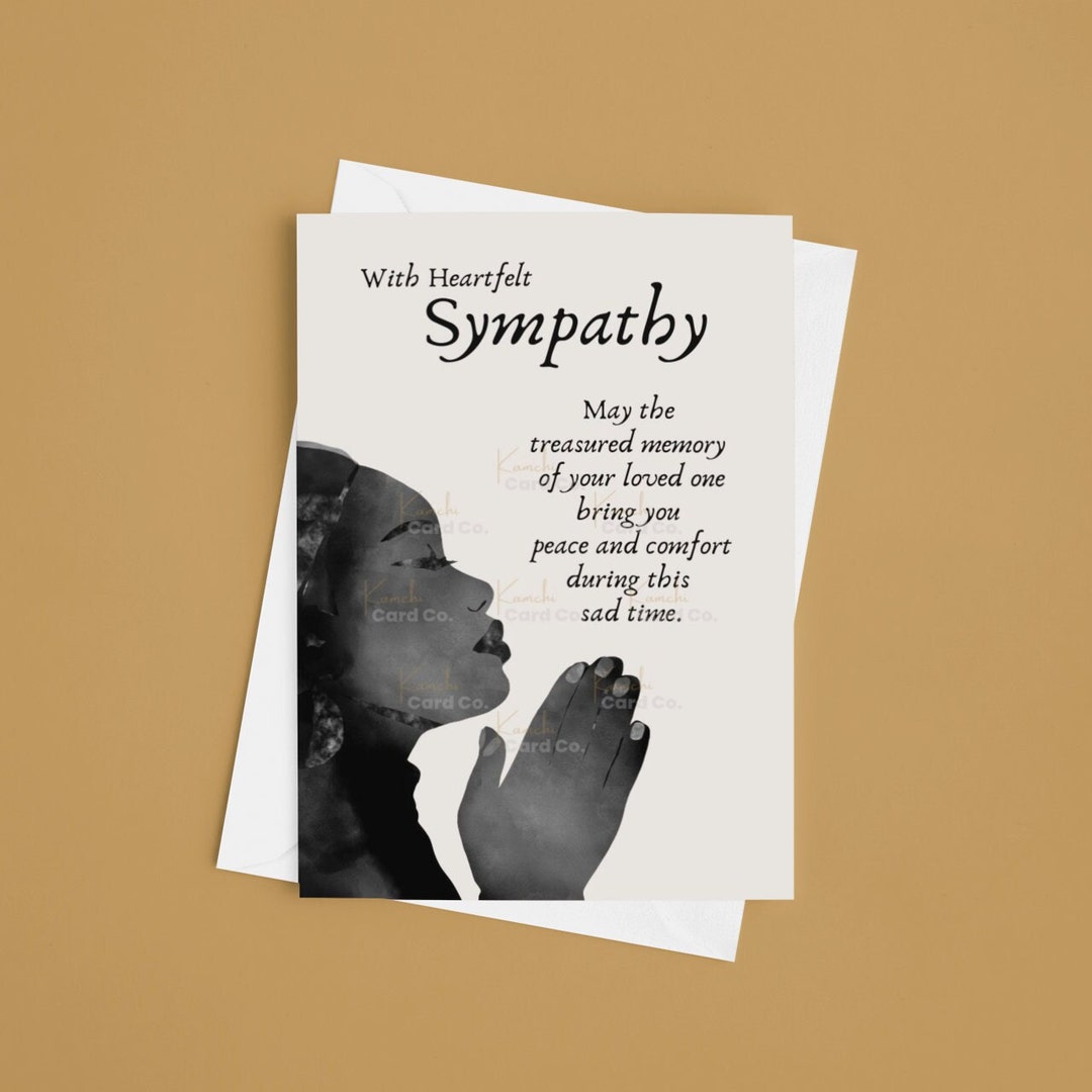 Sympathy Card, Black Woman Praying, Deepest Sympathy, Sorry for Your ...
