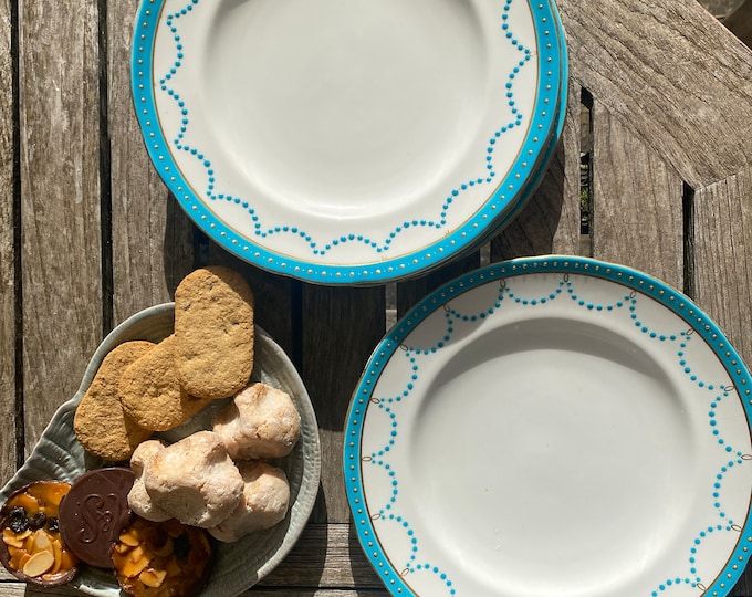 Set of Gilded English Minton Plates From 1865 Porcelain White With ...