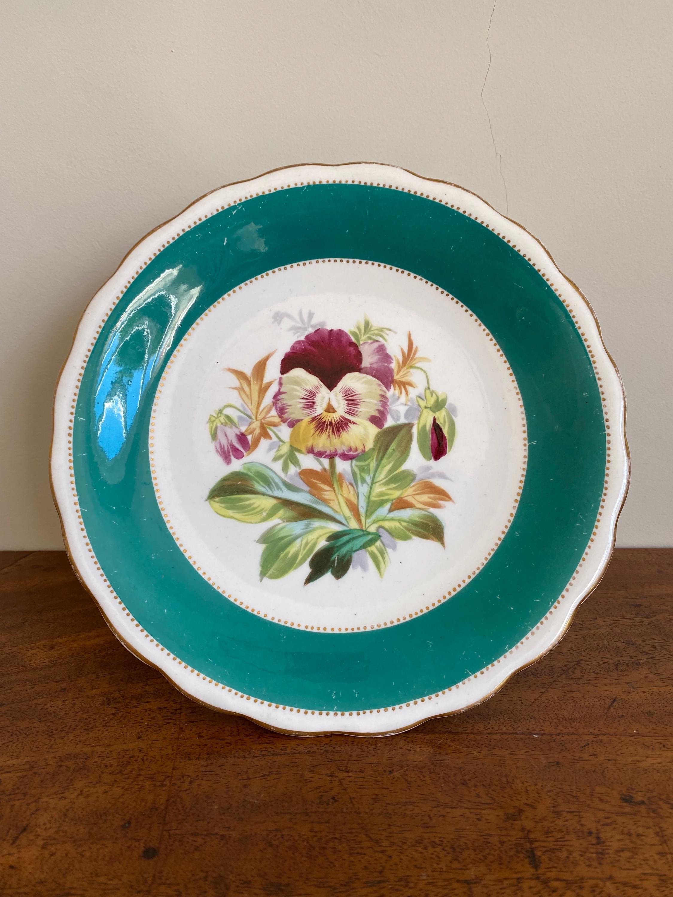 Beautiful Handpainted Victorian Cake Platter. Royal Worcester, Gilded ...