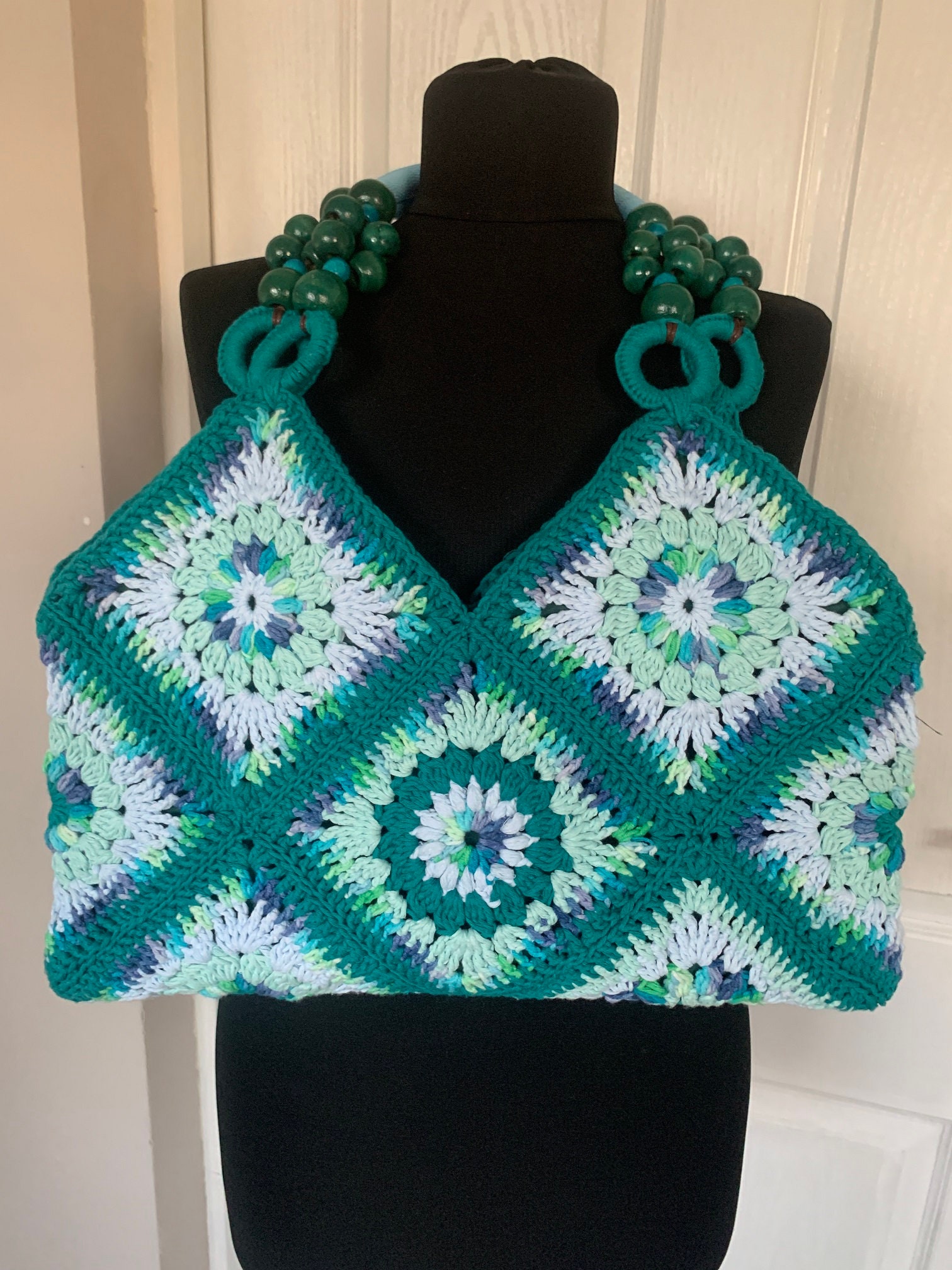Crochet Shoulder Bag, Granny Square Scramble Sack, Bohemian Purse ...