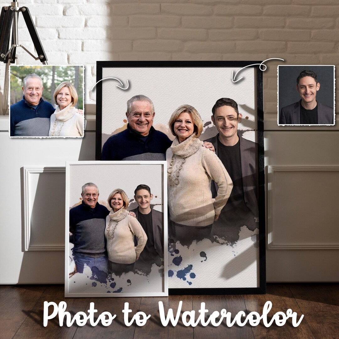 Realistic Merge of Different Photos on Canvas, Custom Family Memorial ...