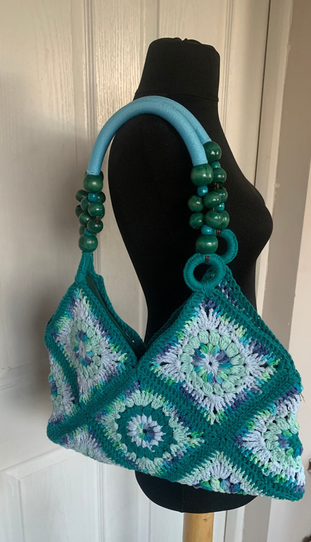 Crochet Shoulder Bag Granny Square Scramble Sack Bohemian - Etsy