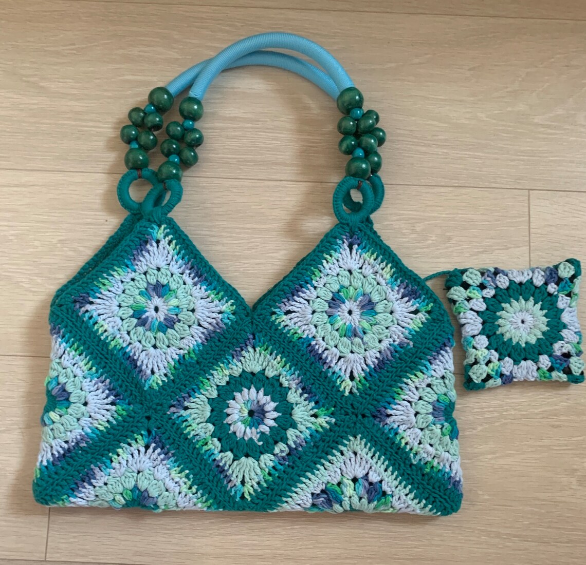 Crochet Shoulder Bag, Granny Square Scramble Sack, Bohemian Purse ...