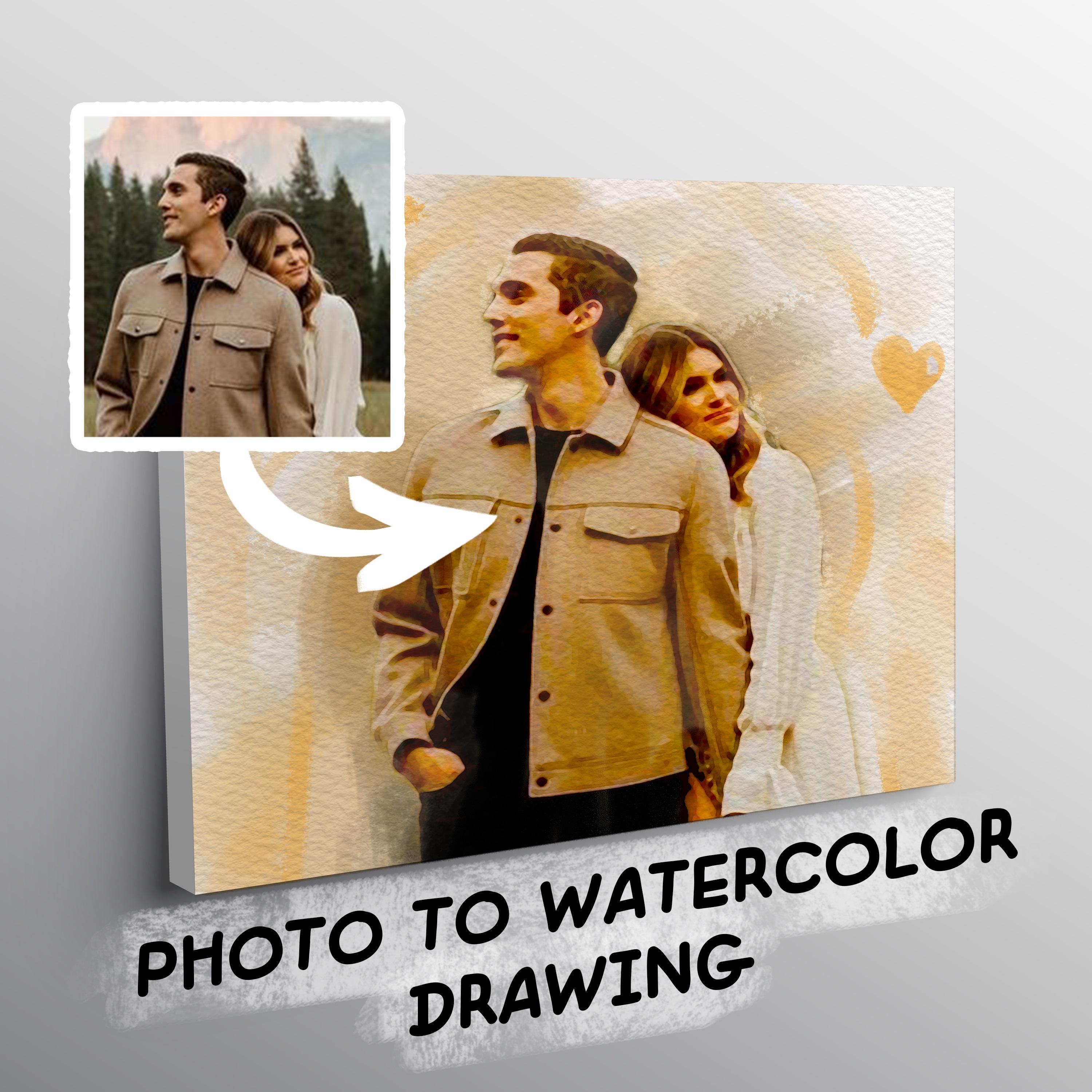 Custom Watercolor Family Drawing From Photo, Personalized Memorial ...