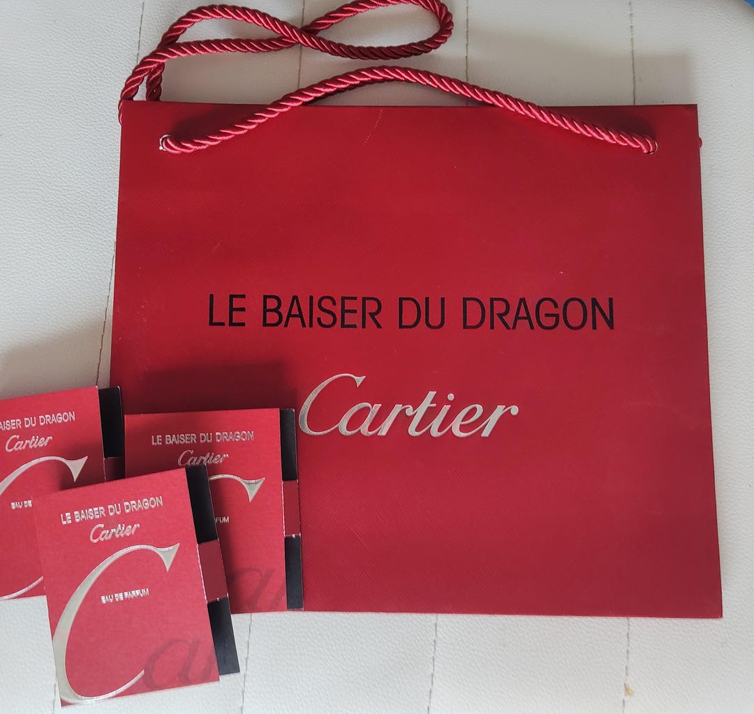 Cartier Red Crisp Small Shopping Bag With Fabric Handle and Le Baiser ...