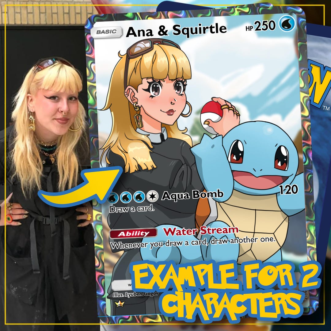 Pokemon Custom Card X18, Pokemon Monsters Family Pets Portrait, Become ...