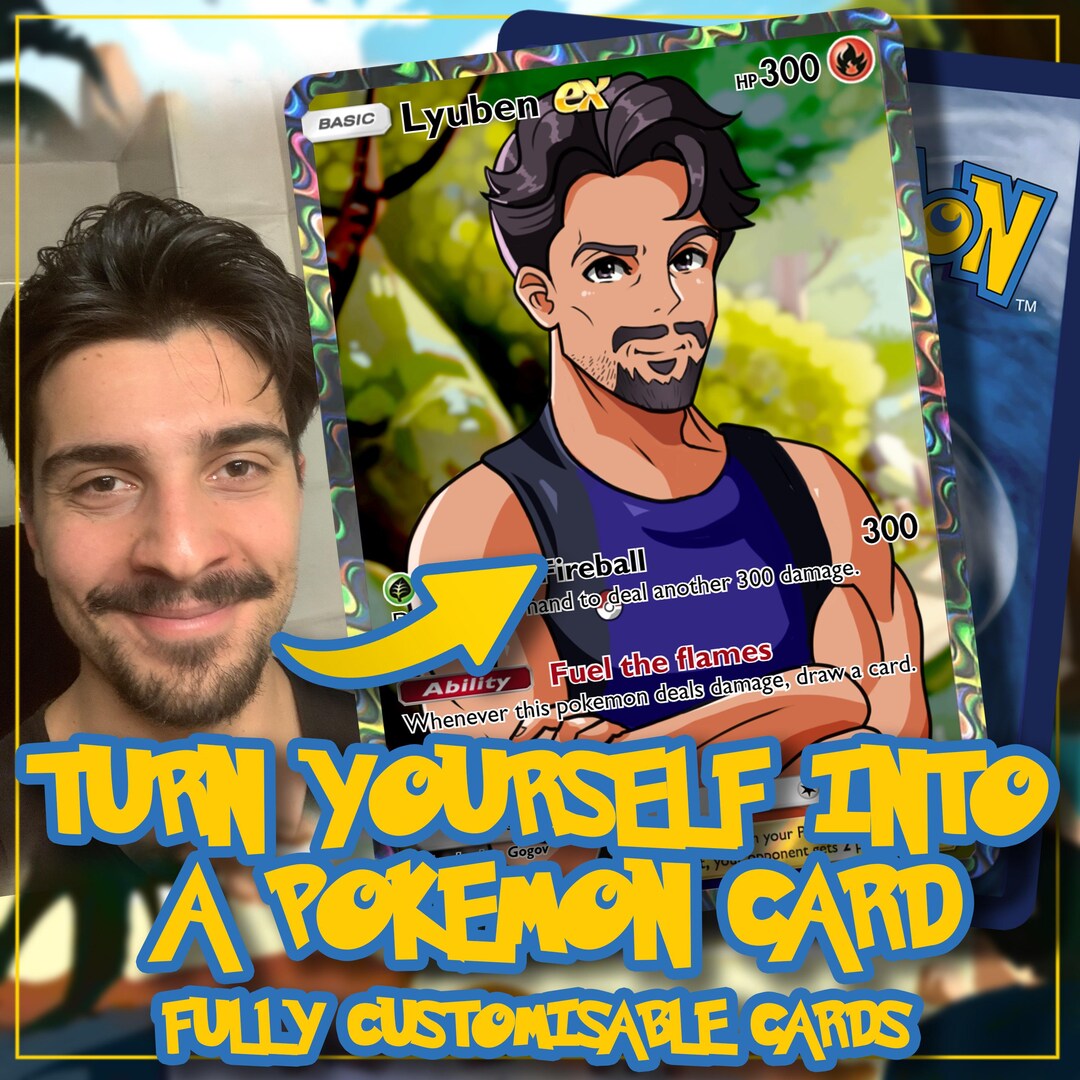 Custom Pokemon Portrait, Pokemon Monsters Family Pets Cards X12, Become ...