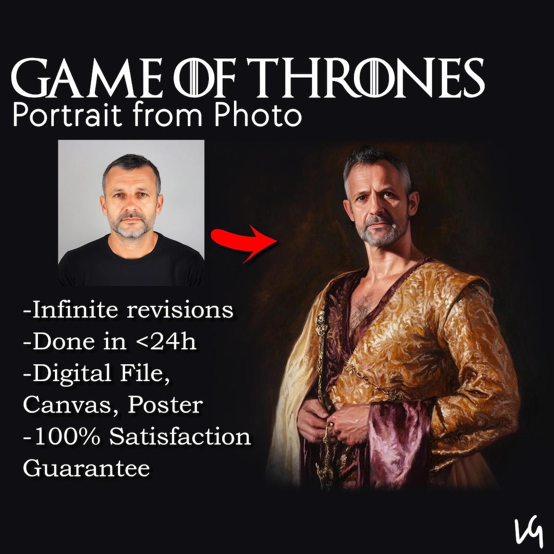 Custom Game of Thrones Portrait From Photo, Personalized Fantasy ...