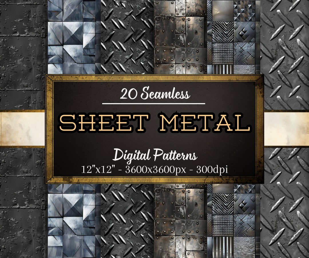 Sheet Metal Patterns, 20 Metal Textures Seamless Digital Papers ...