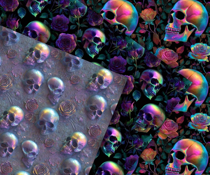 Iridescent Gothic Seamless Digital Papers – 40 Dark Luxe Backgrounds ...