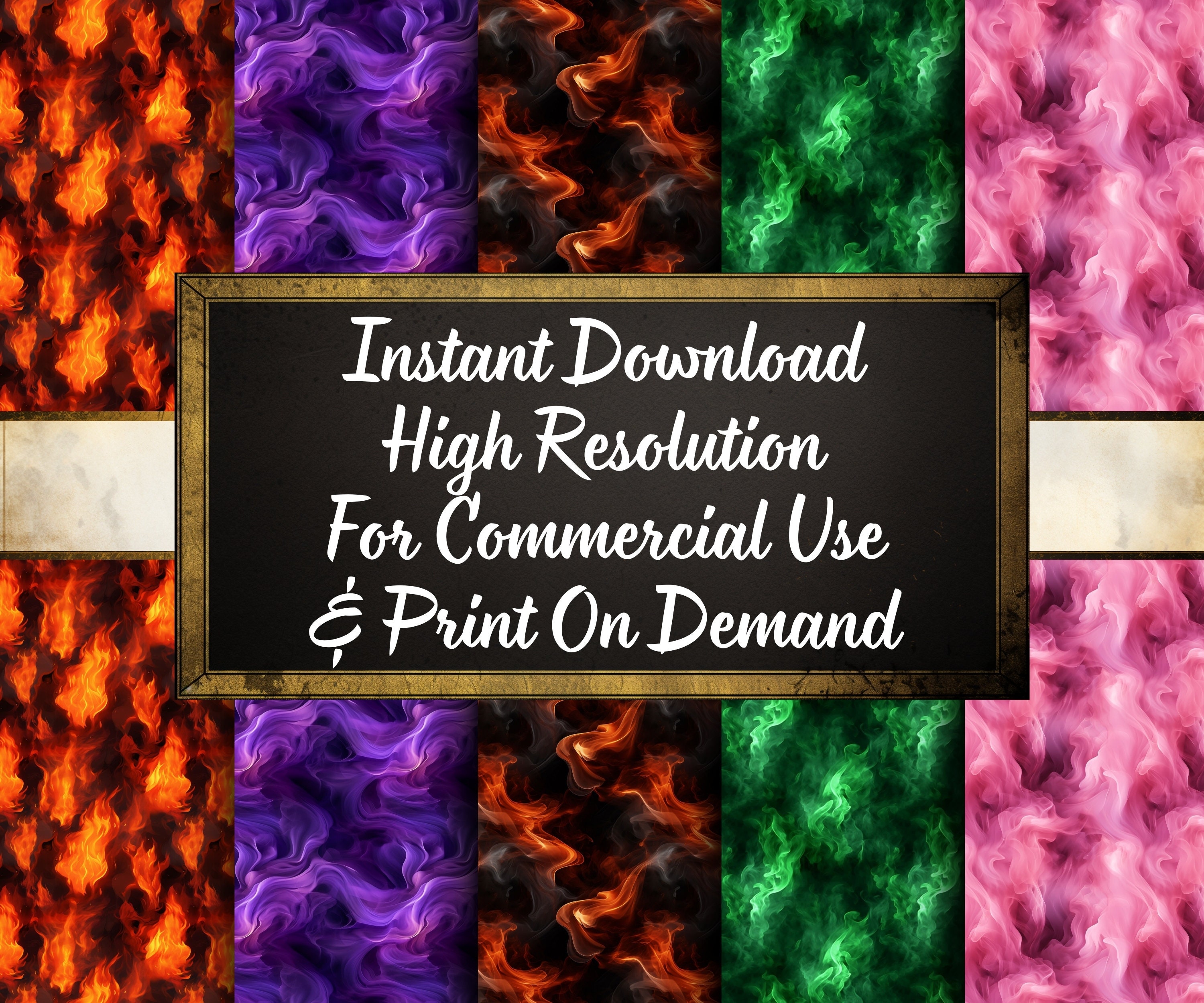 Fire and Smoke Patterns, 20 Seamless Fire and Smoke Digital Papers ...