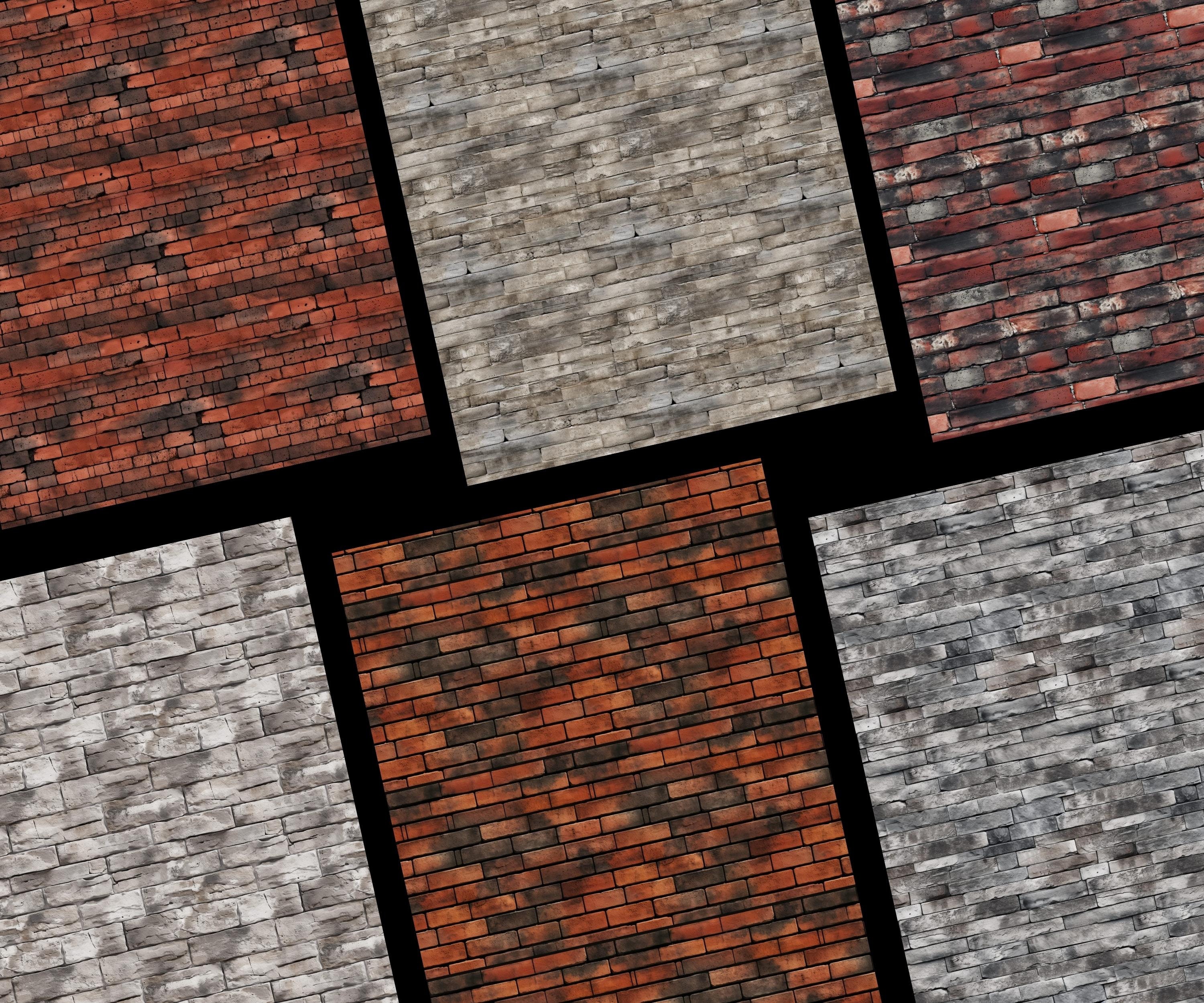 Rustic Brick Patterns, 20 Seamless Digital Papers of Brick Patterns ...