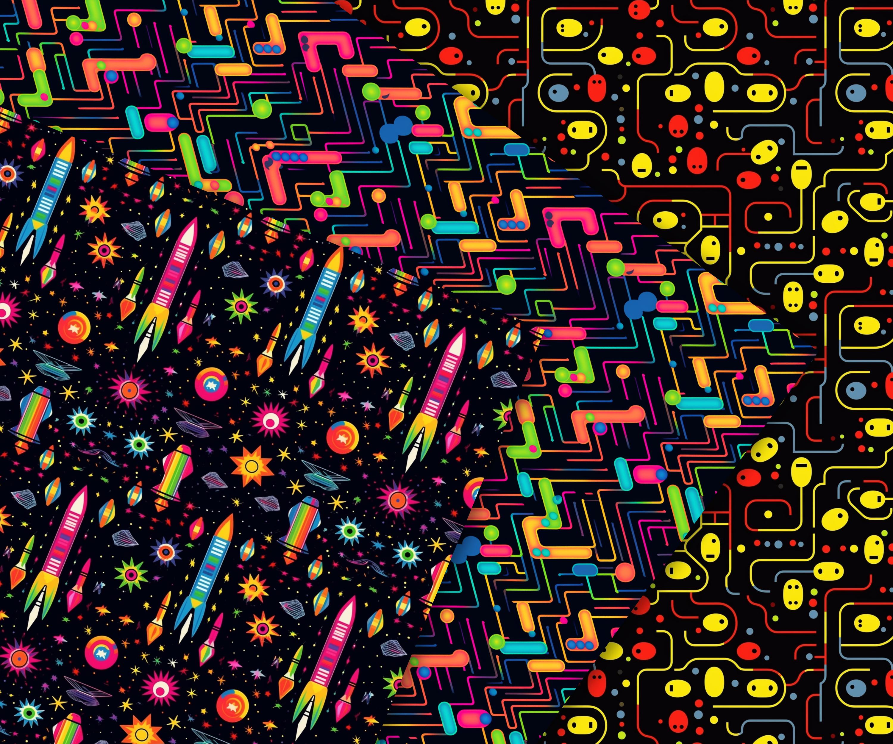 Retro Arcade Patterns, 20 Seamless Digital Papers, Classic Arcade ...
