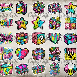 Gamer Sticker Pack, 50 Graffiti Themed Digital Stickers, Transparent ...