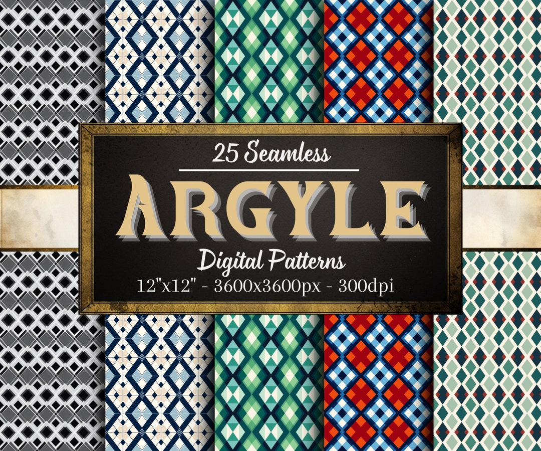 Argyle Patterns, 25 Seamless Digital Papers, Argyle Patterns for ...
