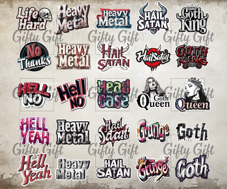 Gothic Sticker Pack, 60 Gothic Themed Digital Stickers, PNG Files ...