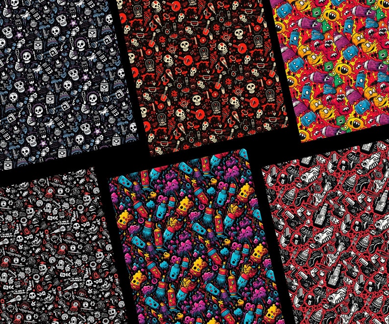 Urban Street Art Patterns, 20 Seamless Digital Papers, Instant Download ...