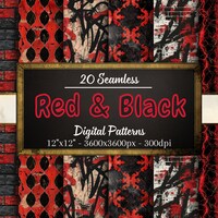 Digital Paper • School Spirit • Red, Black, & White • Plain and ...