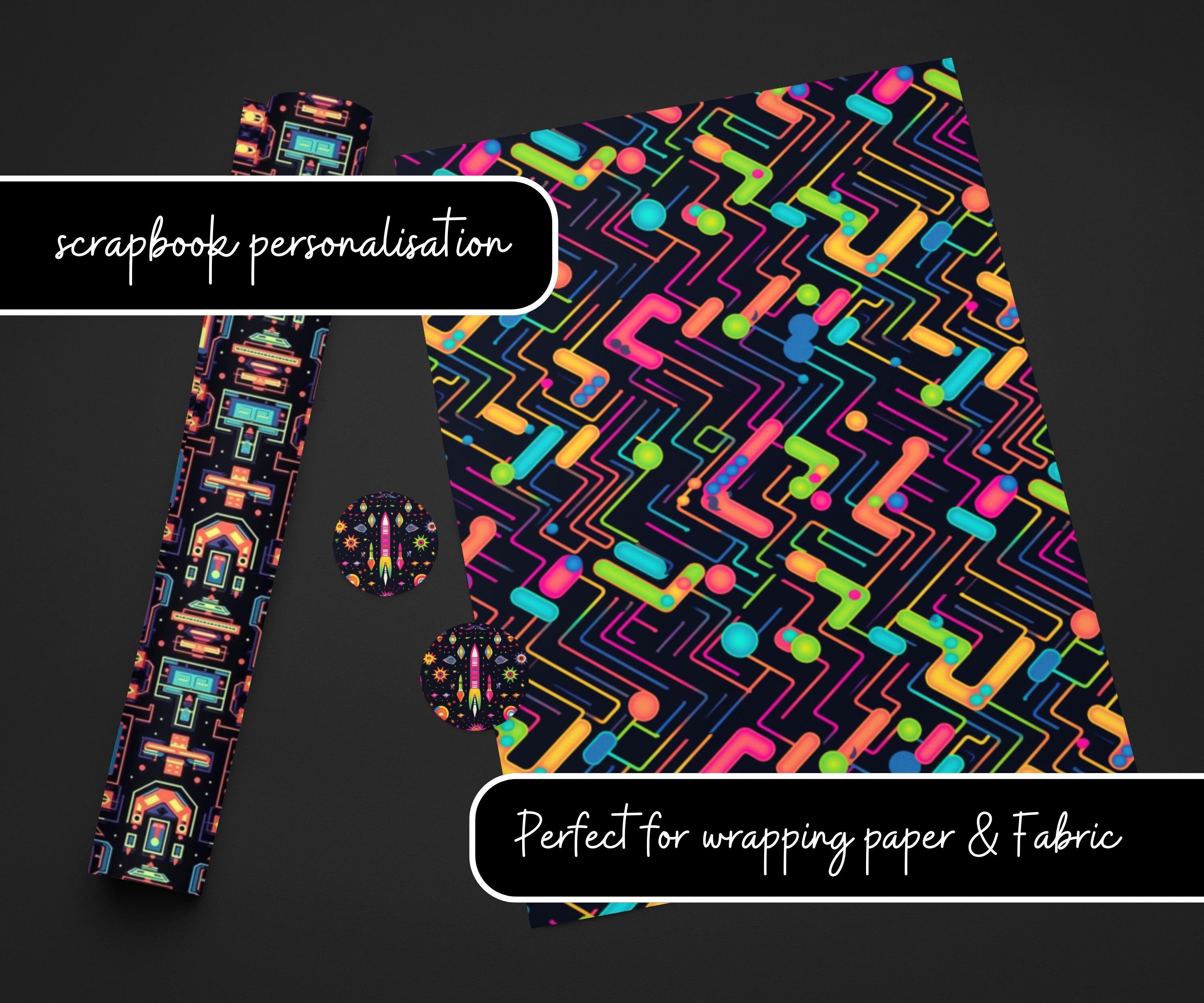 Retro Arcade Patterns, 20 Seamless Digital Papers, Classic Arcade ...