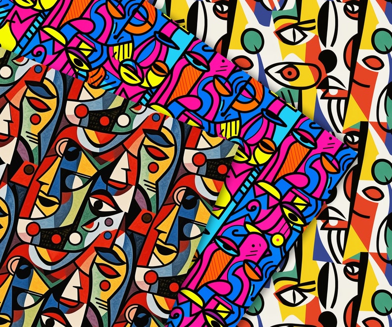 Picasso Patterns, 25 Picasso Inspired Seamless Digital Papers, Instant ...