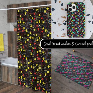 Retro Arcade Patterns, 20 Seamless Digital Papers, Classic Arcade ...