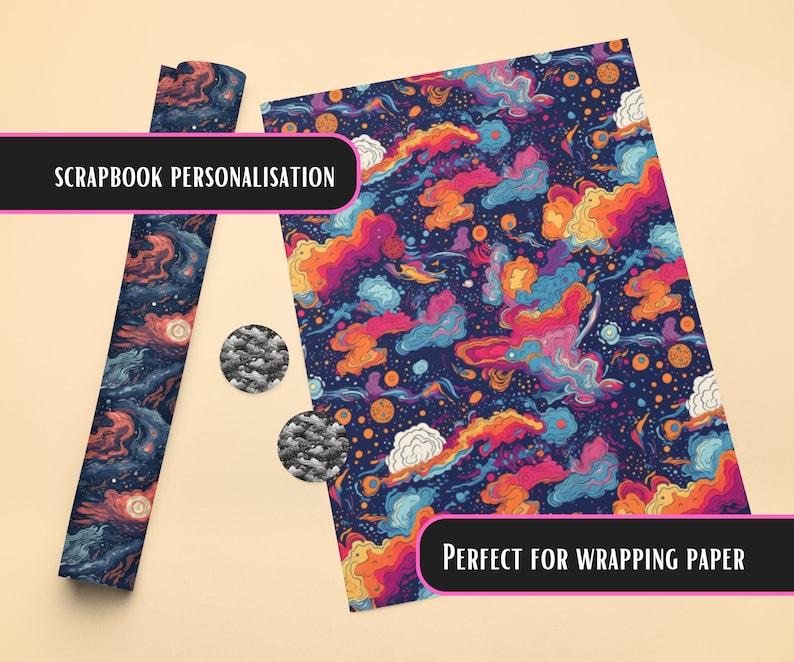 Cosmic Seamless Patterns, 30 Digital Papers of Cosmic Storm Digital ...