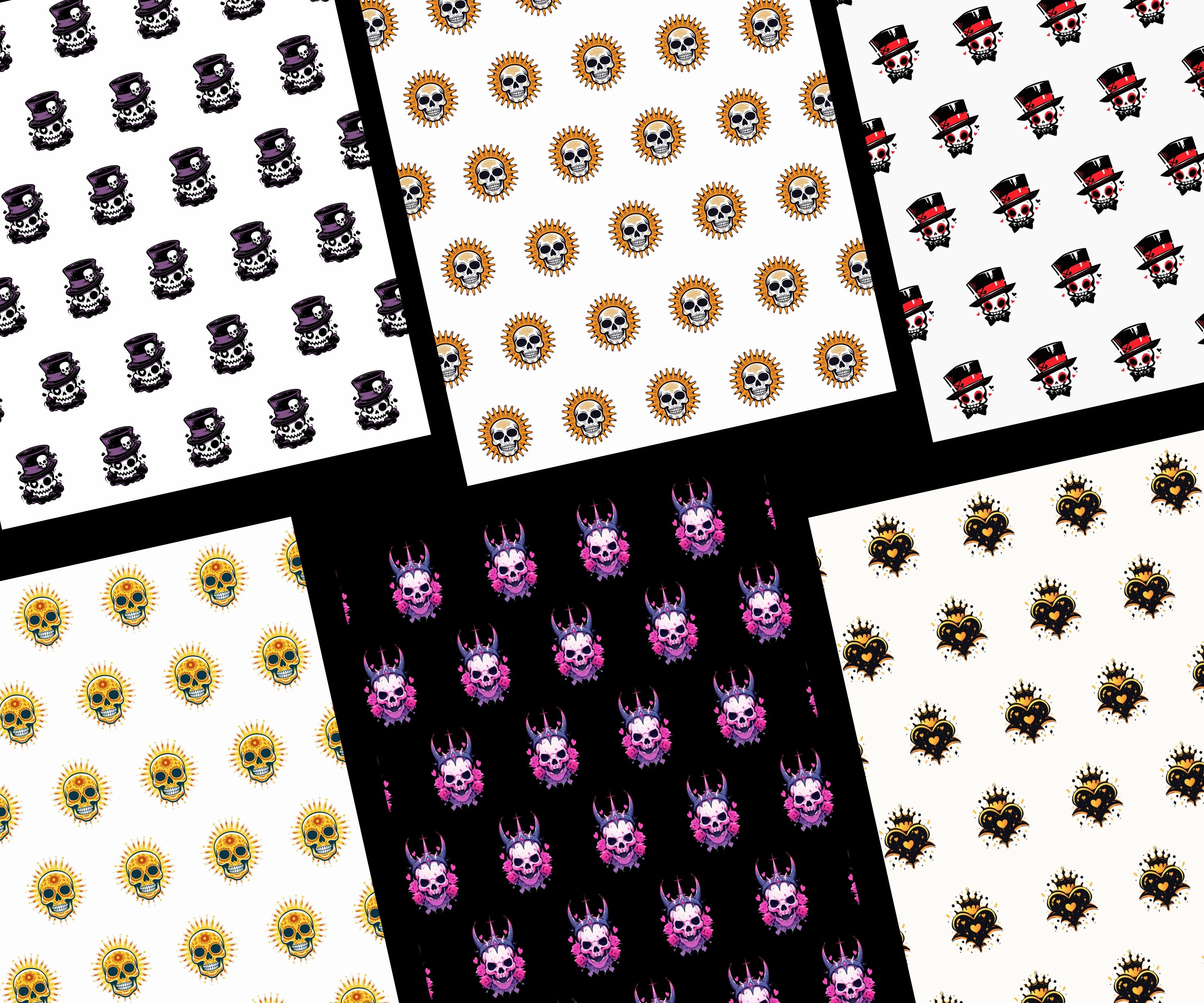 Gothic Line Art Patterns, 20 Fun Gothic Themed Seamless Digital Paper ...