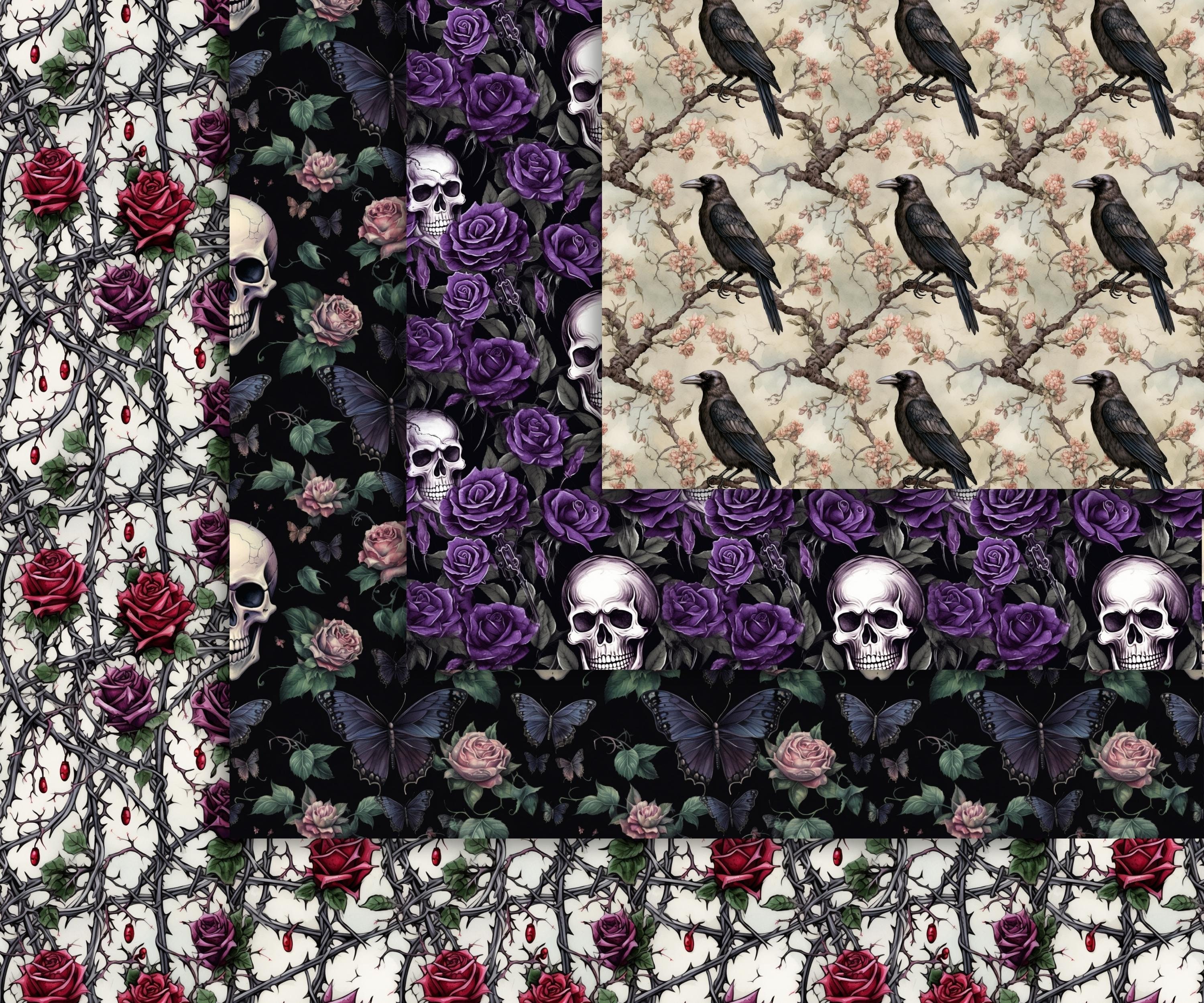 Watercolour Gothic Digital Paper, 25 Seamless Gothic Patterns in ...