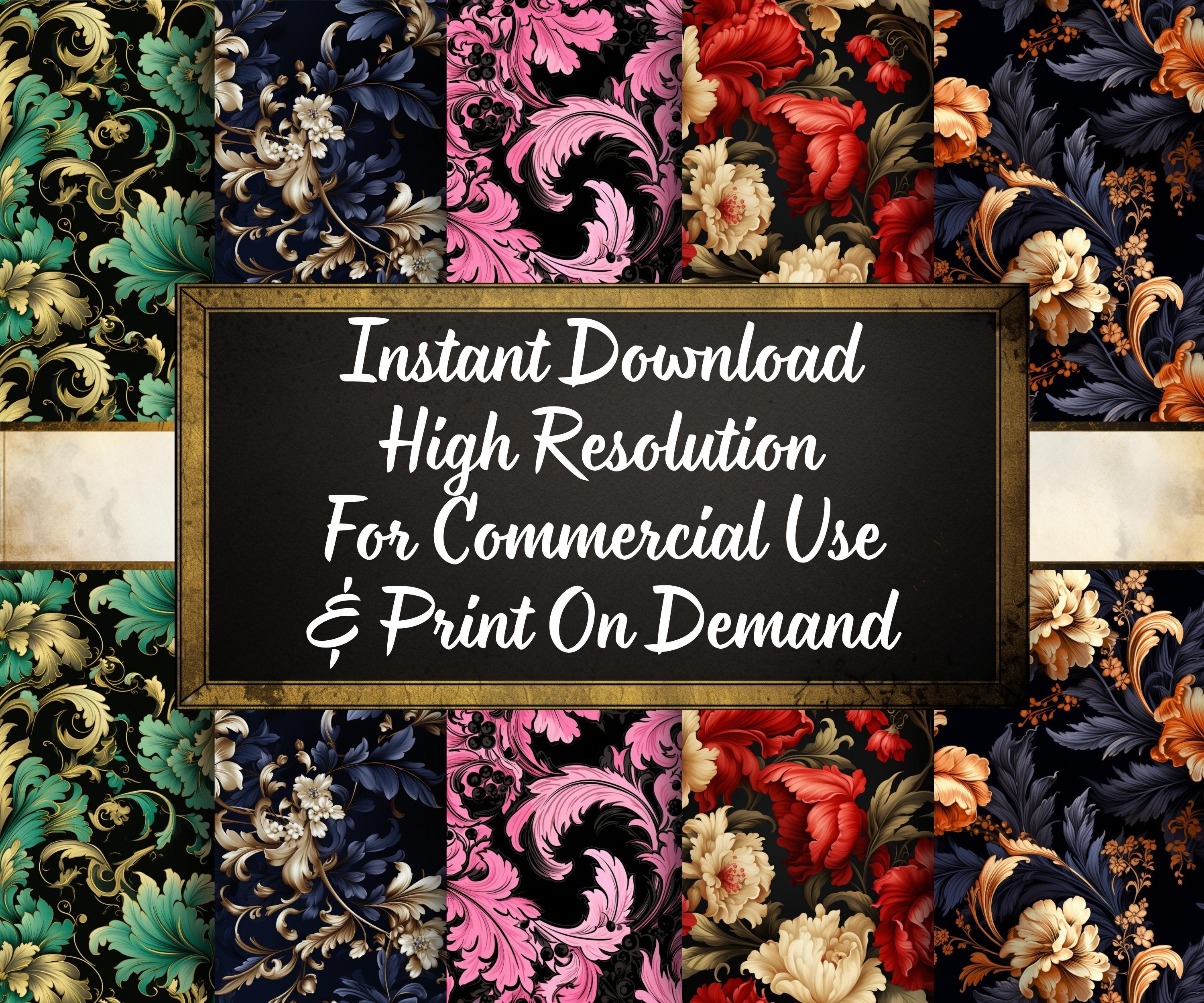 Baroque Patterns, 20 Seamless Digital Papers of Baroque Floral Patterns ...