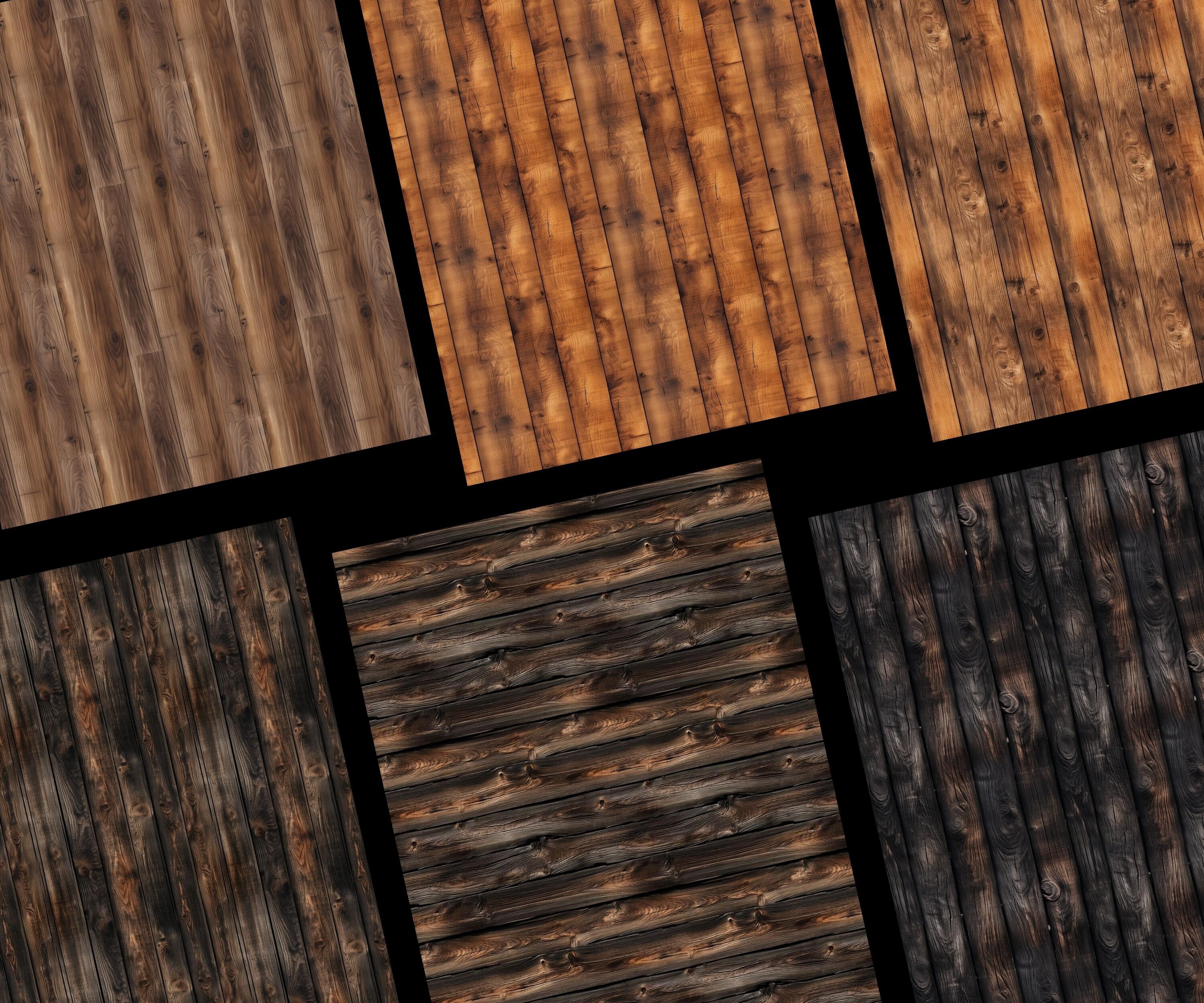Wood Patterns, 20 Seamless Digital Papers of Stained Wood Grain ...
