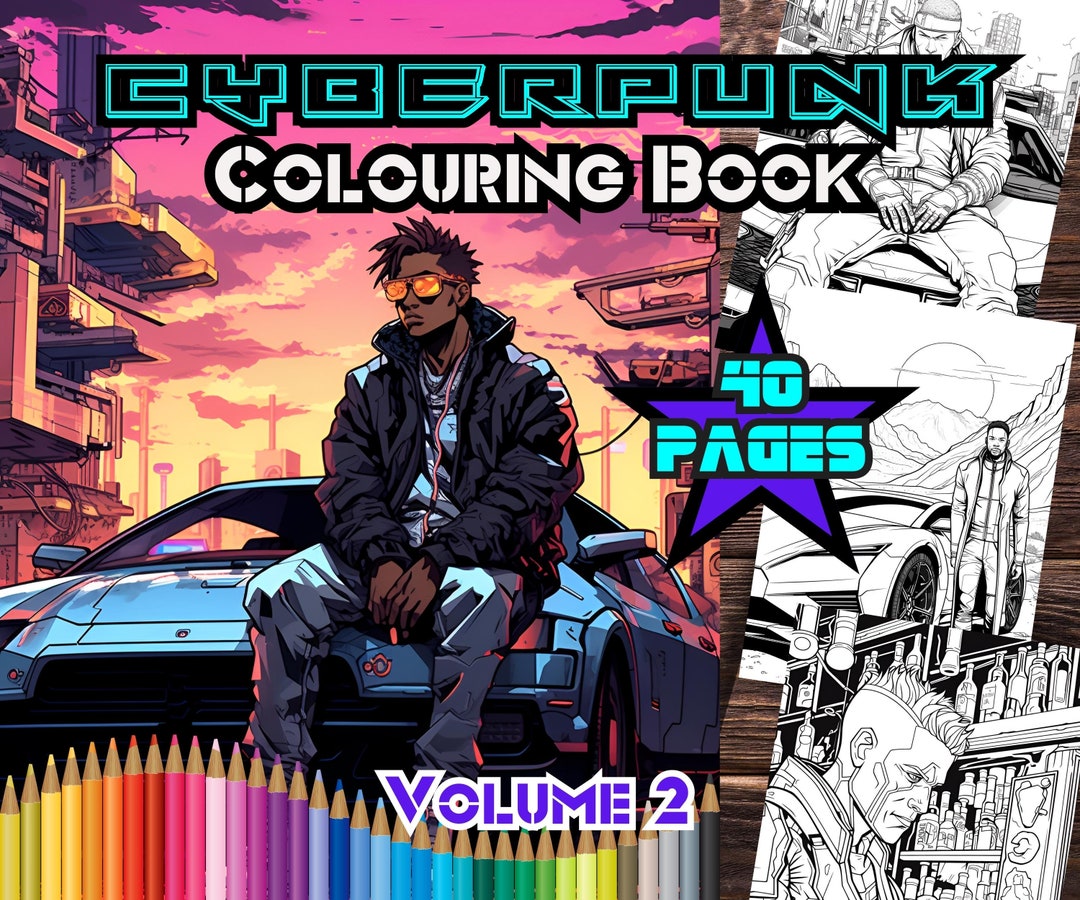 Cyberpunk Colouring Book, 40 Printable Colouring Pages for Adults and ...