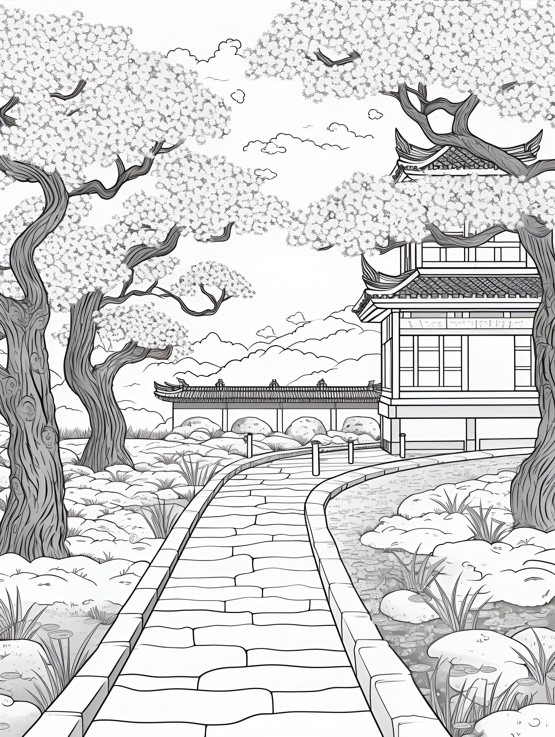 Zen Garden Colouring Book, 40 Printable Colouring Pages, Zen Gardens ...