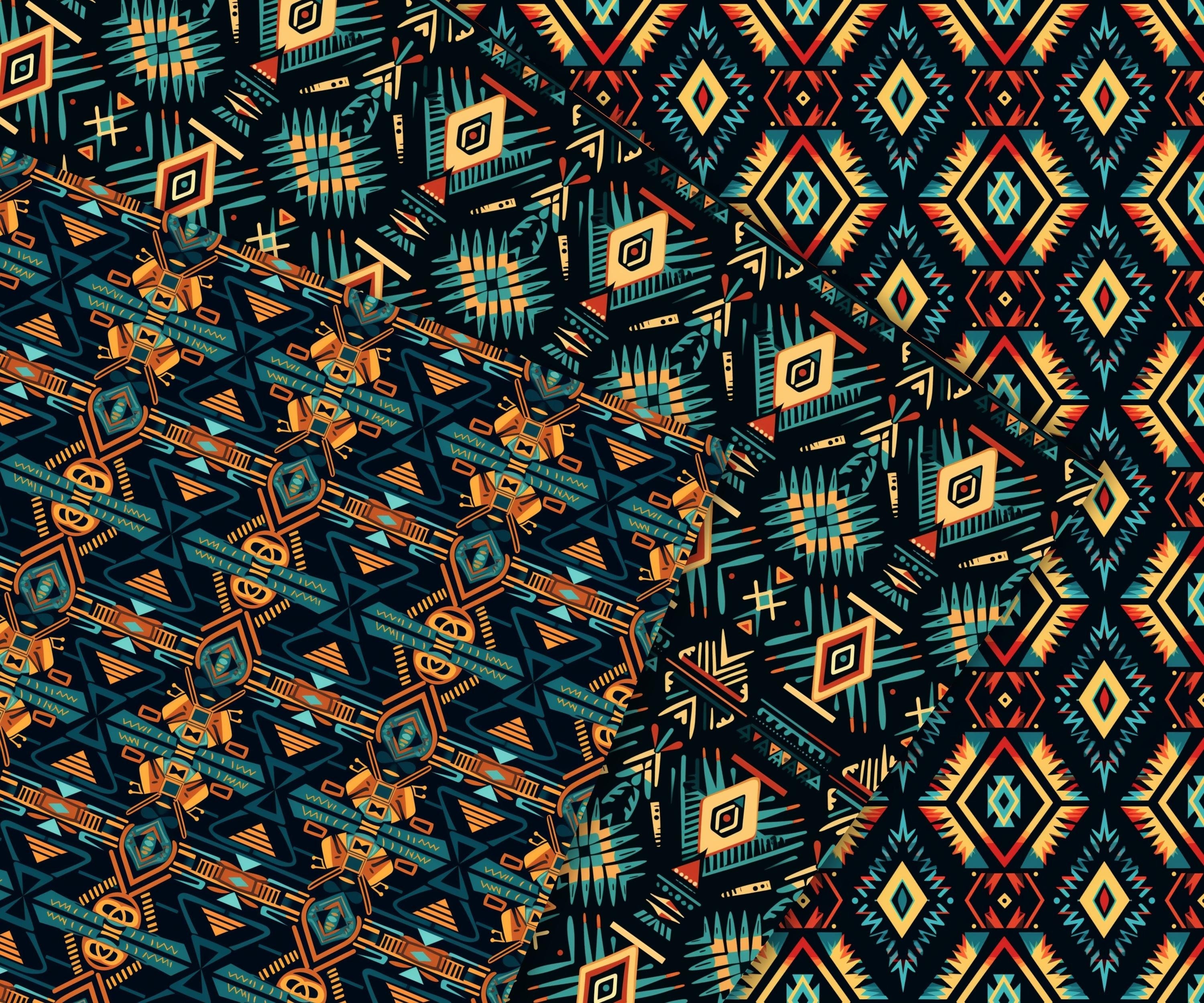 Aztec Patterns, 20 Rustic Aztec Seamless Digital Papers, Instant ...