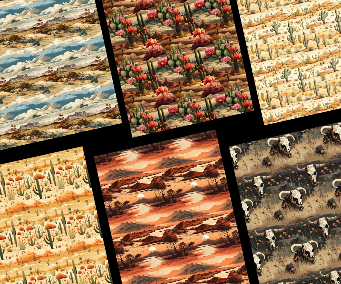Wild West Patterns, 25 Western Themed Seamless Digital Papers, Instant ...