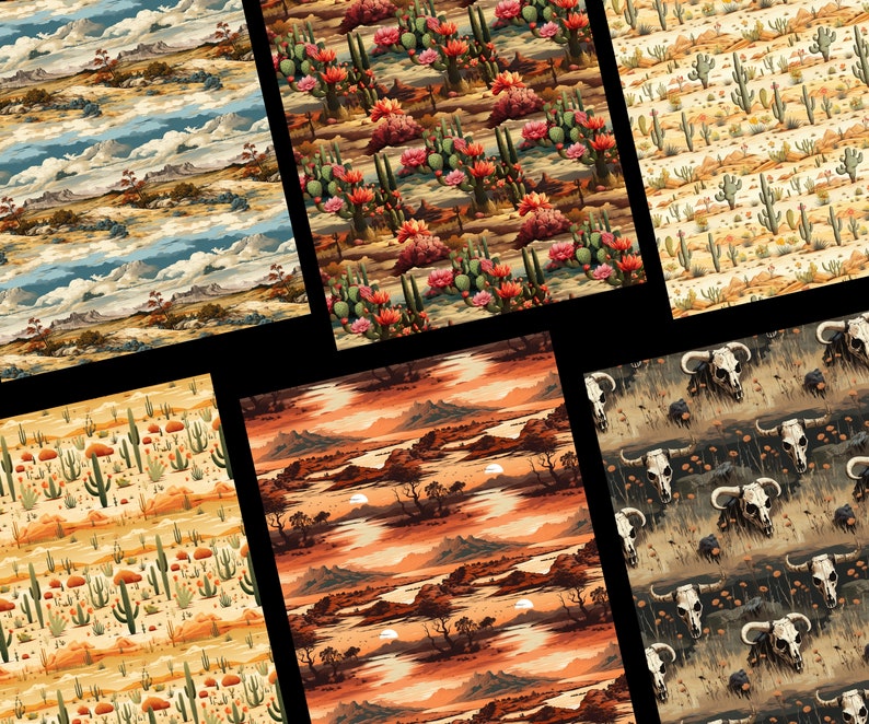 Wild West Patterns, 25 Western Themed Seamless Digital Papers, Instant ...