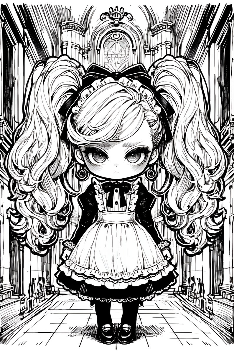 Chibi Colouring Pages, 30 Gothic Chibi Printable Colouring Pages ...