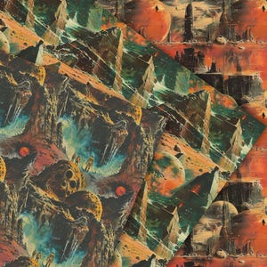 Vintage Sci-fi Seamless Patterns, 22 Retro Digital Papers, Sci-fi ...