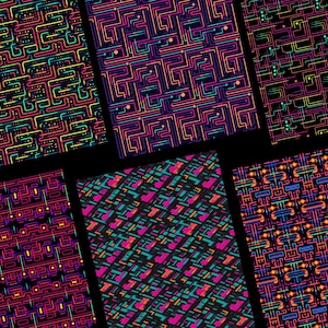 Retro Arcade Patterns, 20 Seamless Digital Papers, Classic Arcade ...