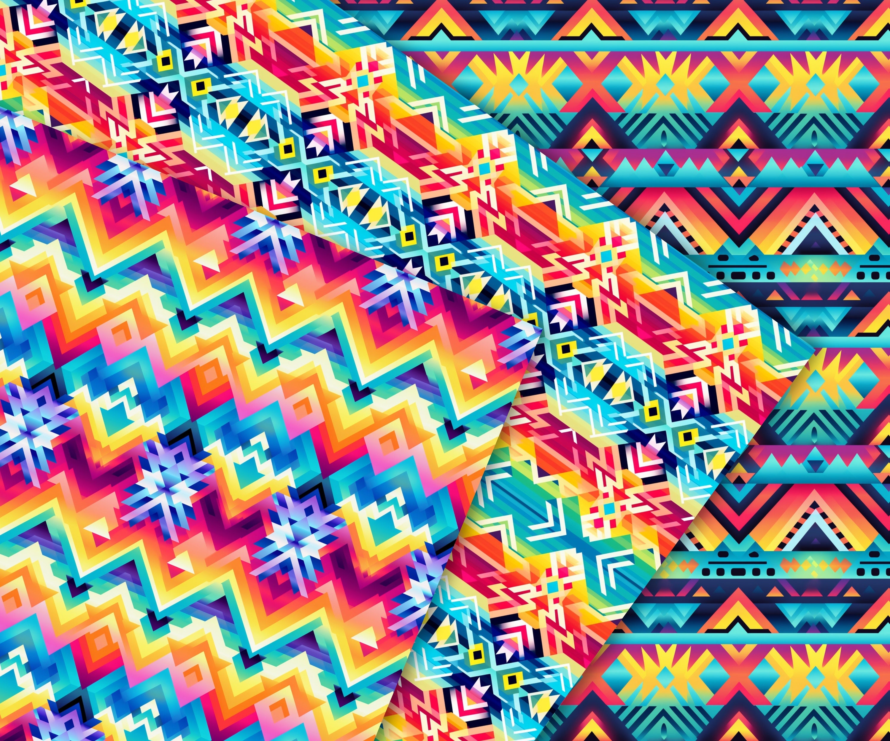 Aztec Patterns 20 Vibrant Aztec Seamless Digital Papers - Etsy
